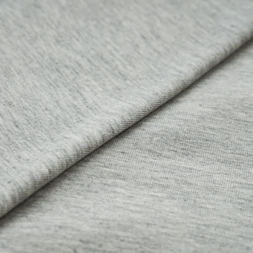 French Terry - Sommersweat - Hellgrau meliert - DIY Stoffe