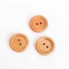 Holzknopf rund mit Rand - 20 mm - helles Rotbraun lackiert - 2 Loch ...