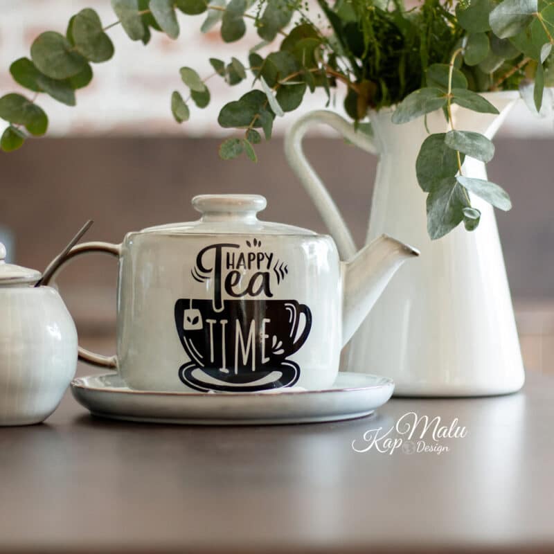 Plottermotiv - Happy tea time - DIY Stoffe