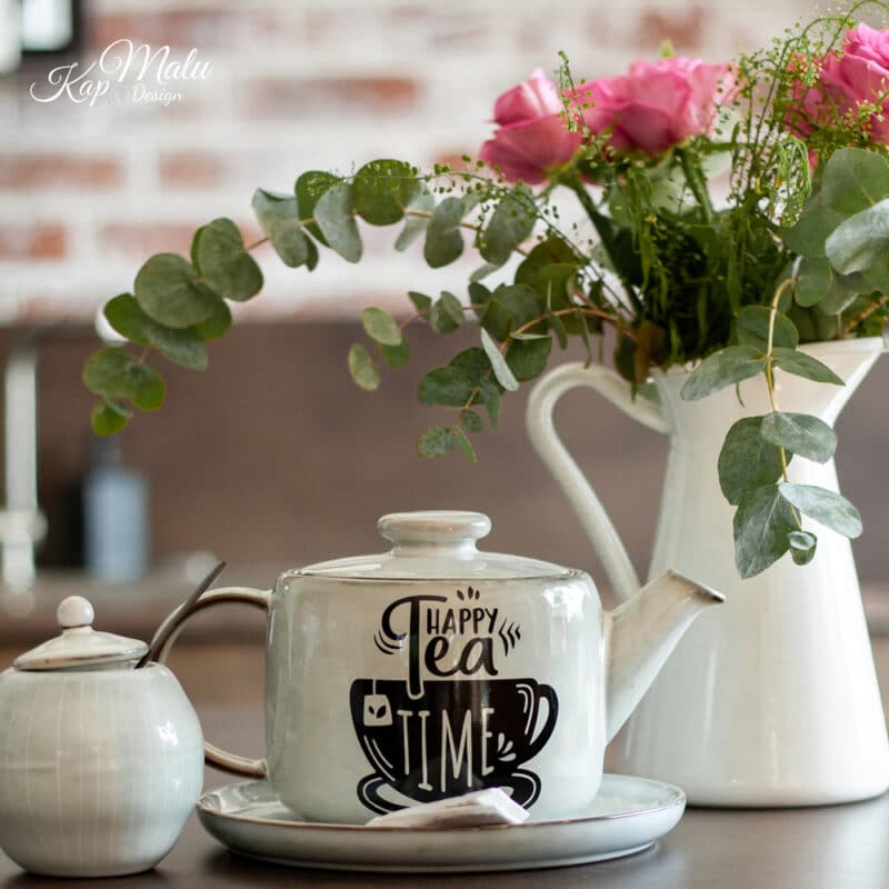Plottermotiv - Happy tea time - DIY Stoffe