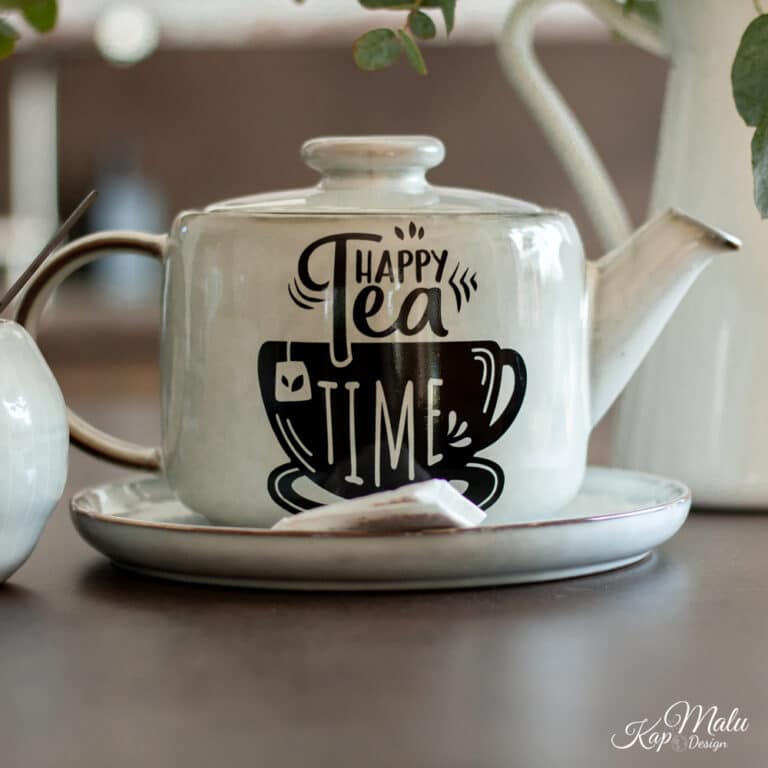 Plottermotiv - Happy tea time - DIY Stoffe