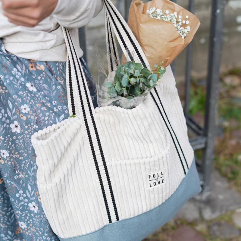 Tasche - Paket - Velvet Shopper Natur - DIY Stoffe