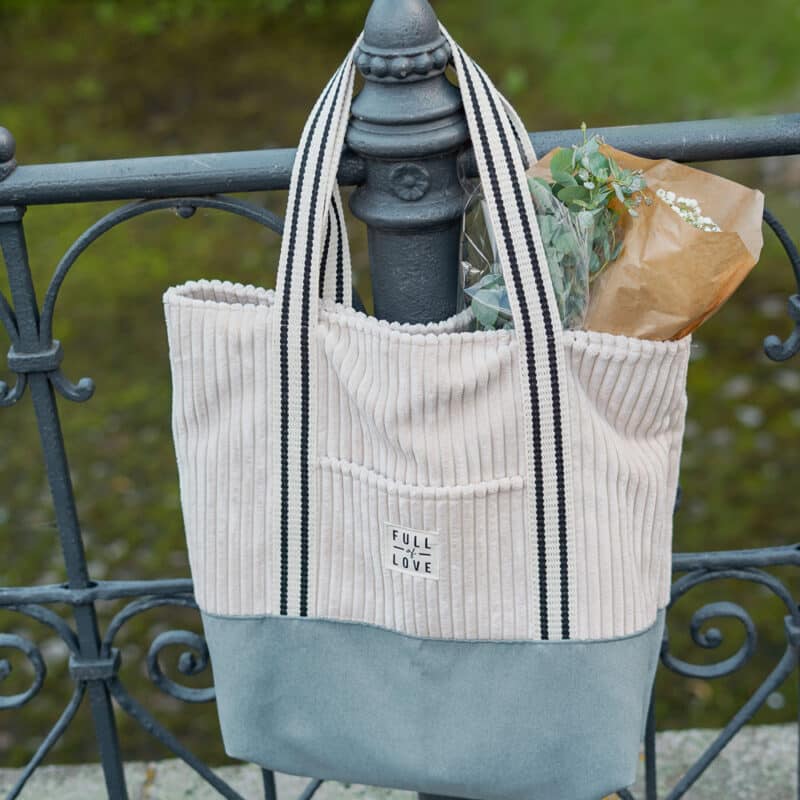 Tasche - Paket - Velvet Shopper Natur - DIY Stoffe