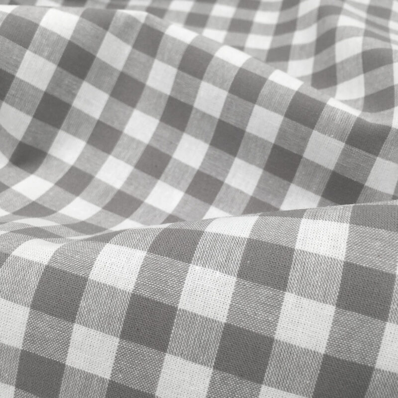 Baumwollstoff - Grau / Weiß 9 mm kariert - DIY Stoffe