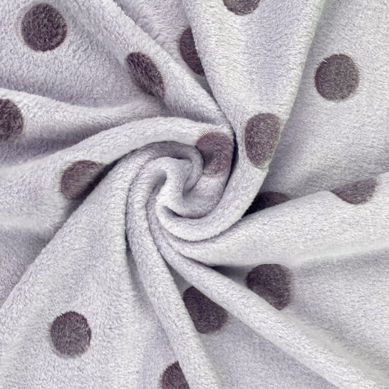 Kuschelfleece - Dots - Helles Smoky Lavendel - DIY Stoffe