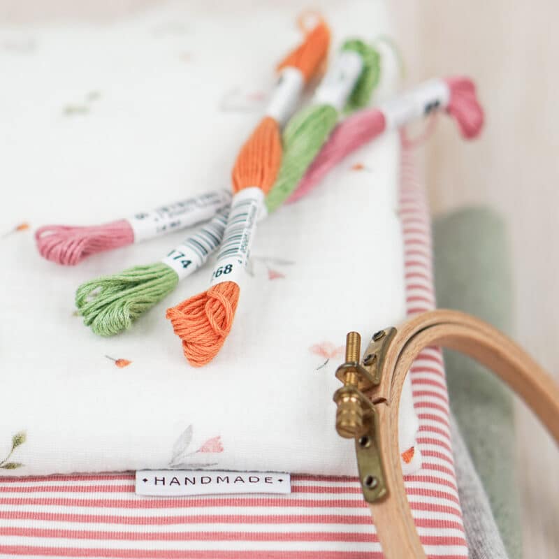 Weblabel - Loop “Handmade” – 40 x 11 mm - 3 Stück - DIY Stoffe