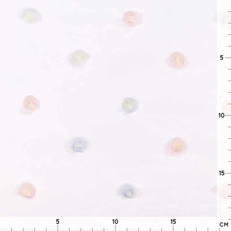 Tüllstoff - Helles Rosa mit Pastell-Röschen - DIY Stoffe