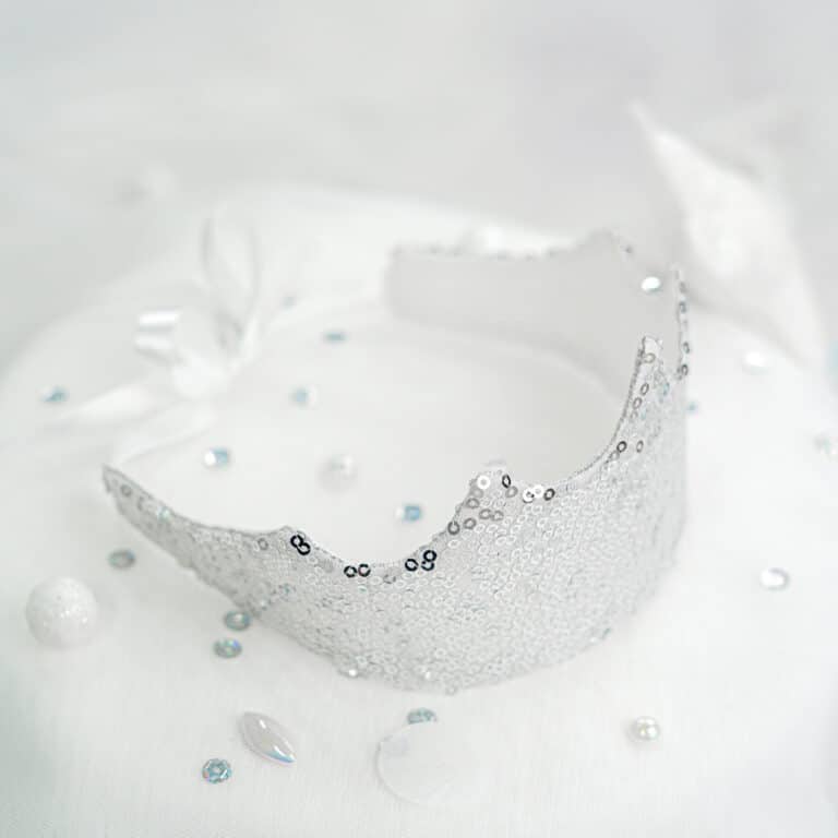 Geburtstagskrone - Paket - Paillettenstoff Silber - DIY Stoffe
