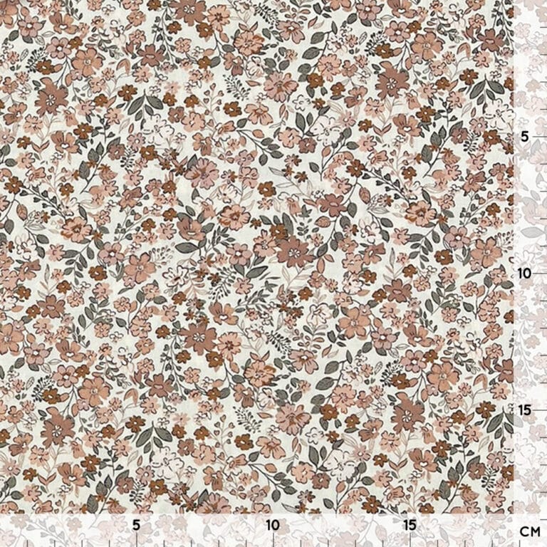 Popeline - Soft Blush Blumen - Helles Natur - DIY Stoffe
