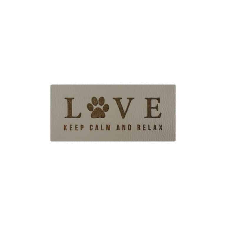 Label Love Paw - 55 x 25 mm - Tan Beige - DIY Stoffe